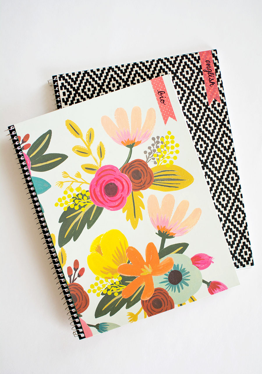 DIY Decorated Notebooks with Labels- PBteen Stylehouse - Homey Oh My DIY Decorated Notebooks with Labels- PBteen Stylehouse - Homey Oh My